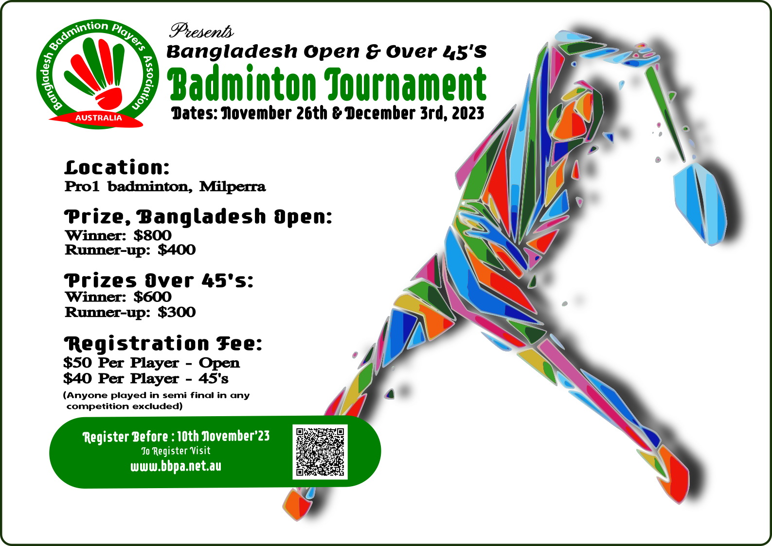 Bangladesh Open & Over 45's Badminton Tournament | Bangladesh Badminton ...